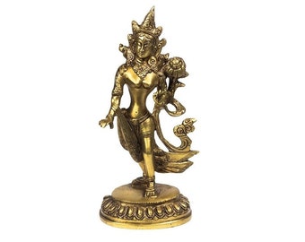 Standing Brass Tara Statue - Etsy