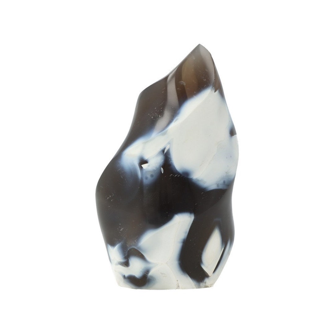Orca Agate Crystal Polished Form, Penguin Agate, Unique & Special ...