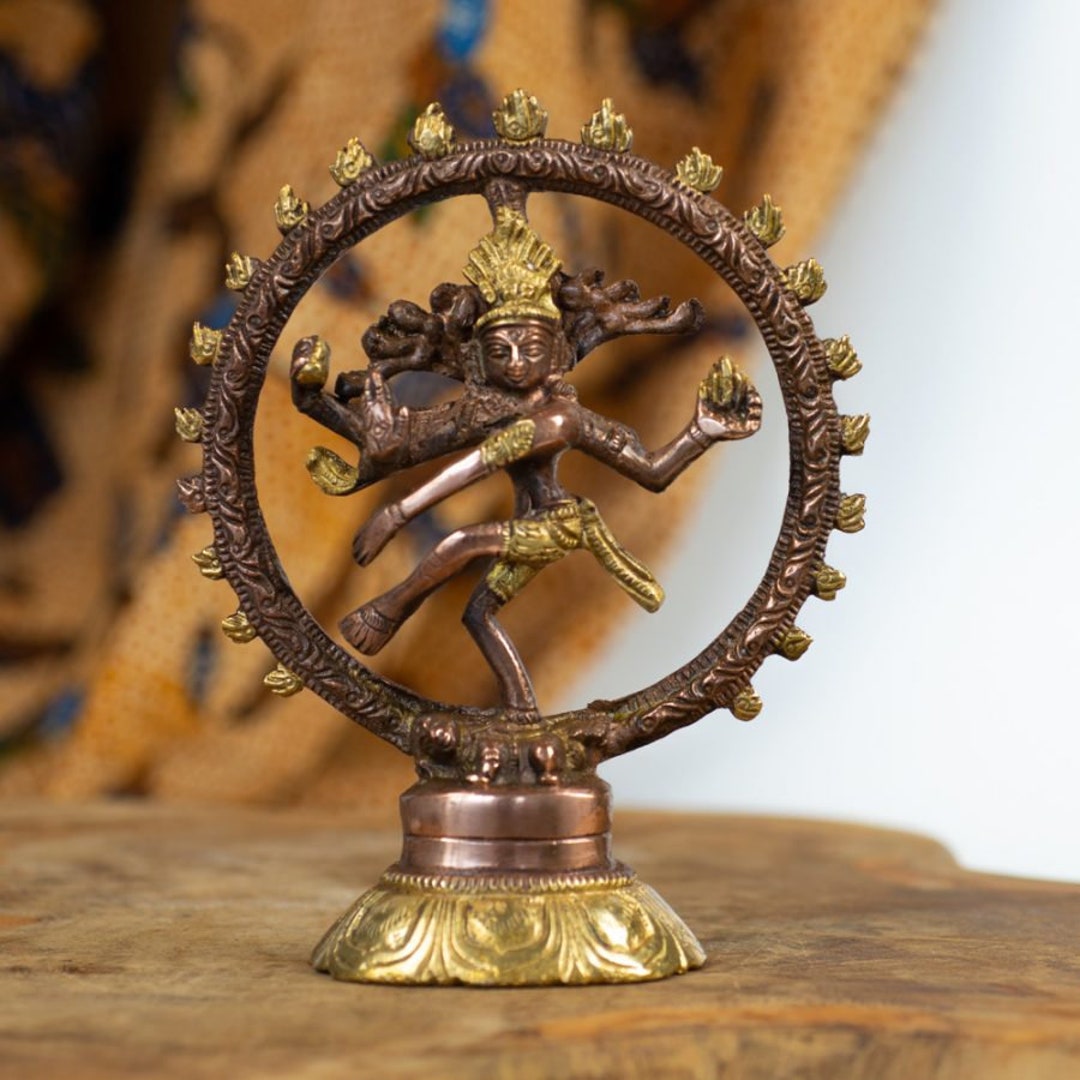 Shiva Nataraja hindu God Shiva Colored Brass Statue, 15 Cm Small ...