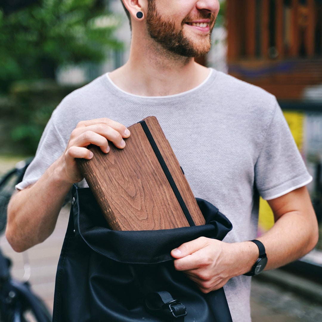 Notebook Made of Wood, Notebook Replaceable, Made of Walnut Wood ...