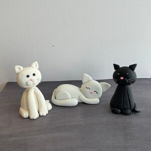 Fondant Cats - Sugar Cats -fondant Animals - Cake Toppers - Baby Shower - Birthday- Gender ...