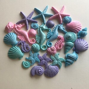 25 or 50 Edible Fondant Seashells for Cake or Cupcake Decorations - Etsy