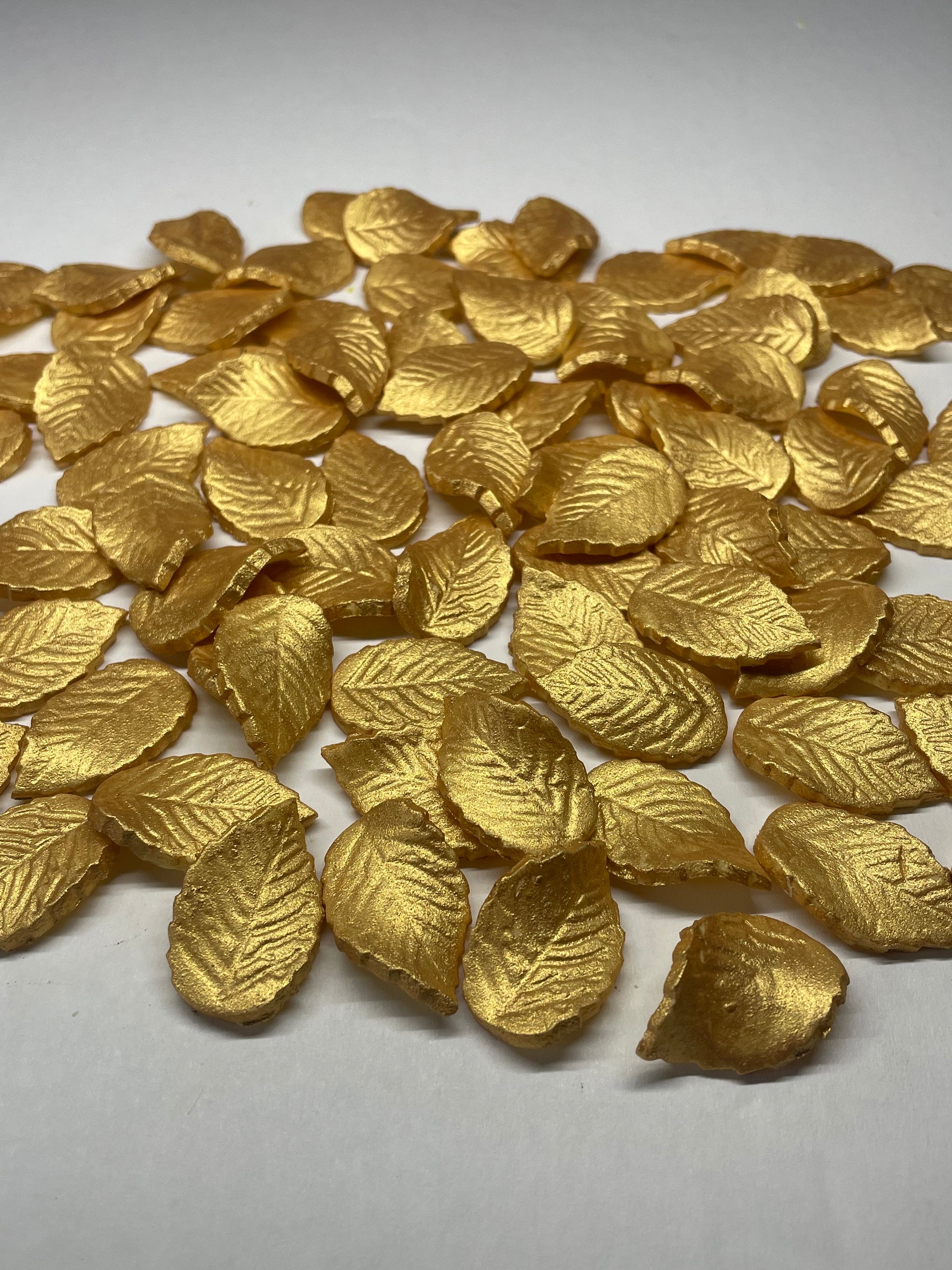 Gold Fondant Leaves in 3 Sizes Topper Decorations-vegan - Etsy