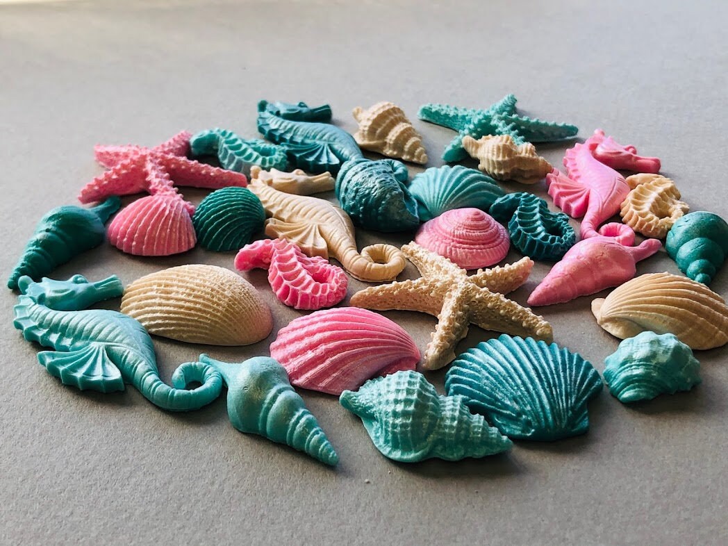 Fondant Seashells Set Perfect for Cake or Cupcake Decorations | Etsy
