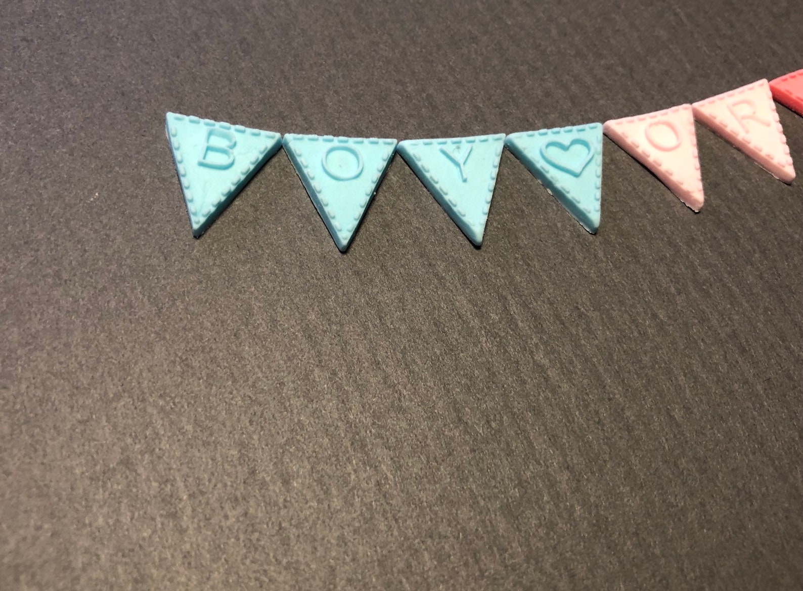 Fondant Edible Banner Letters Cake Decorations Gender Reveal - Etsy