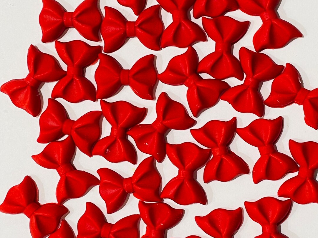 READY TO SHIP Red Fondant Bows 1 Inch Wide Perfect for Cakes, Cupcakes ...