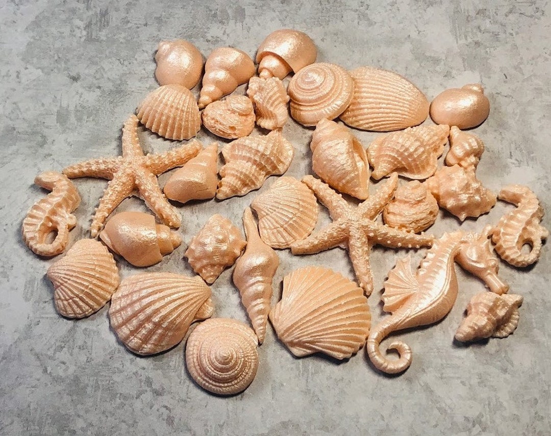Small Fondant Peach Seashells Toppers: Vegan, Gluten and Nut Free Cake ...