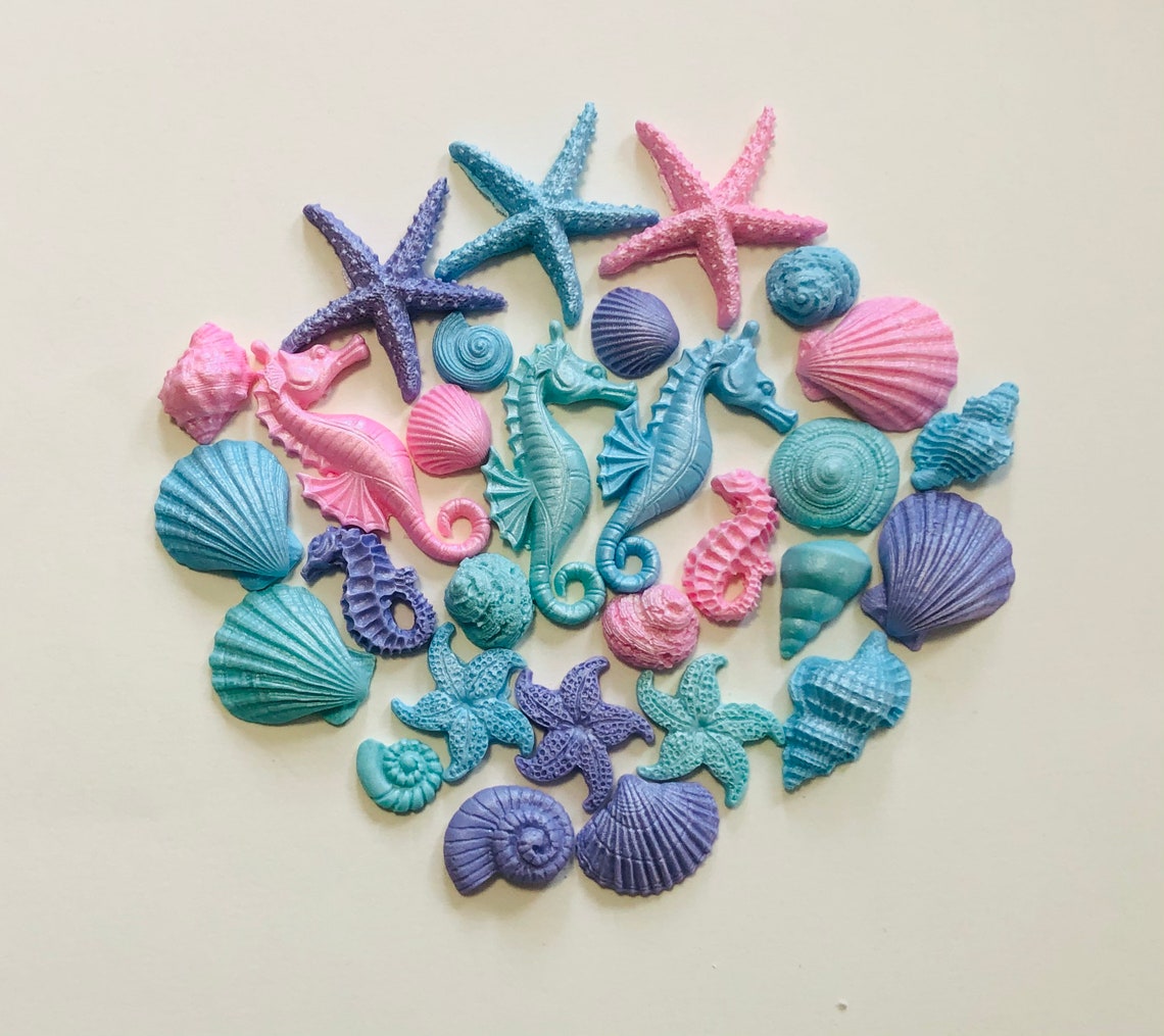 25 or 50 Edible Fondant Seashells for Cake or Cupcake | Etsy