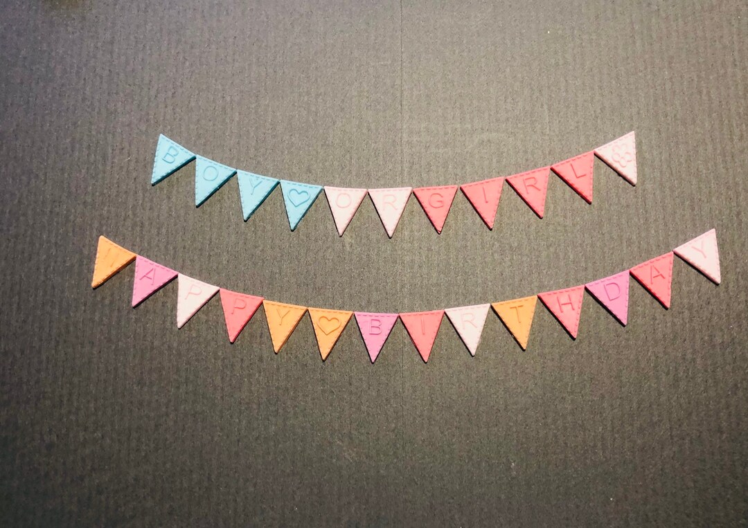 Fondant Edible Banner Letters Cake Decorations Gender Reveal Birthday ...