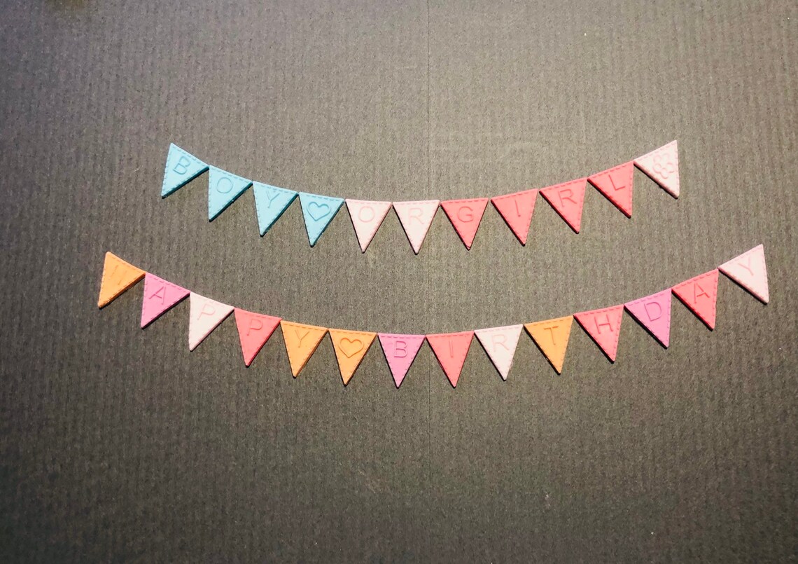 Fondant Edible Banner Letters Cake Decorations Gender Reveal Birthday ...