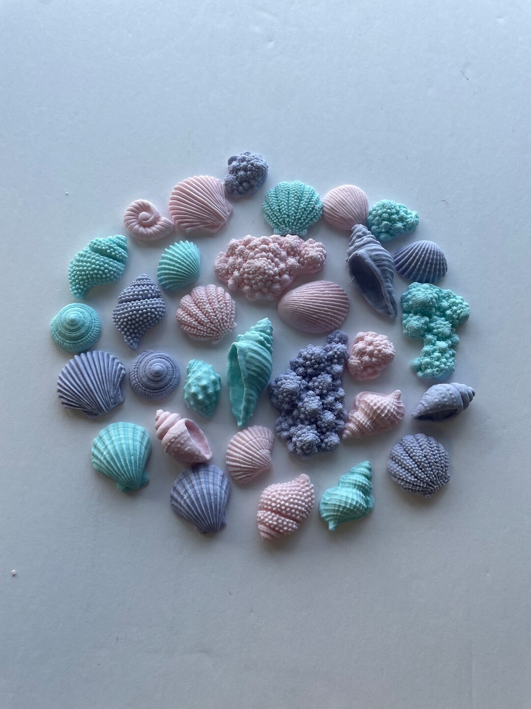 Pastel Edible Fondant Seashells Set vegan - Etsy