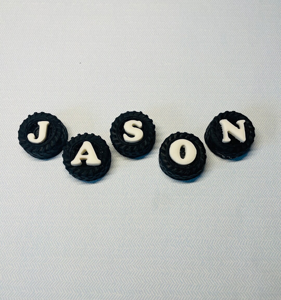Fondant Tires With Letters Tires Cake Toppers Edible Decorations- VEGAN ...