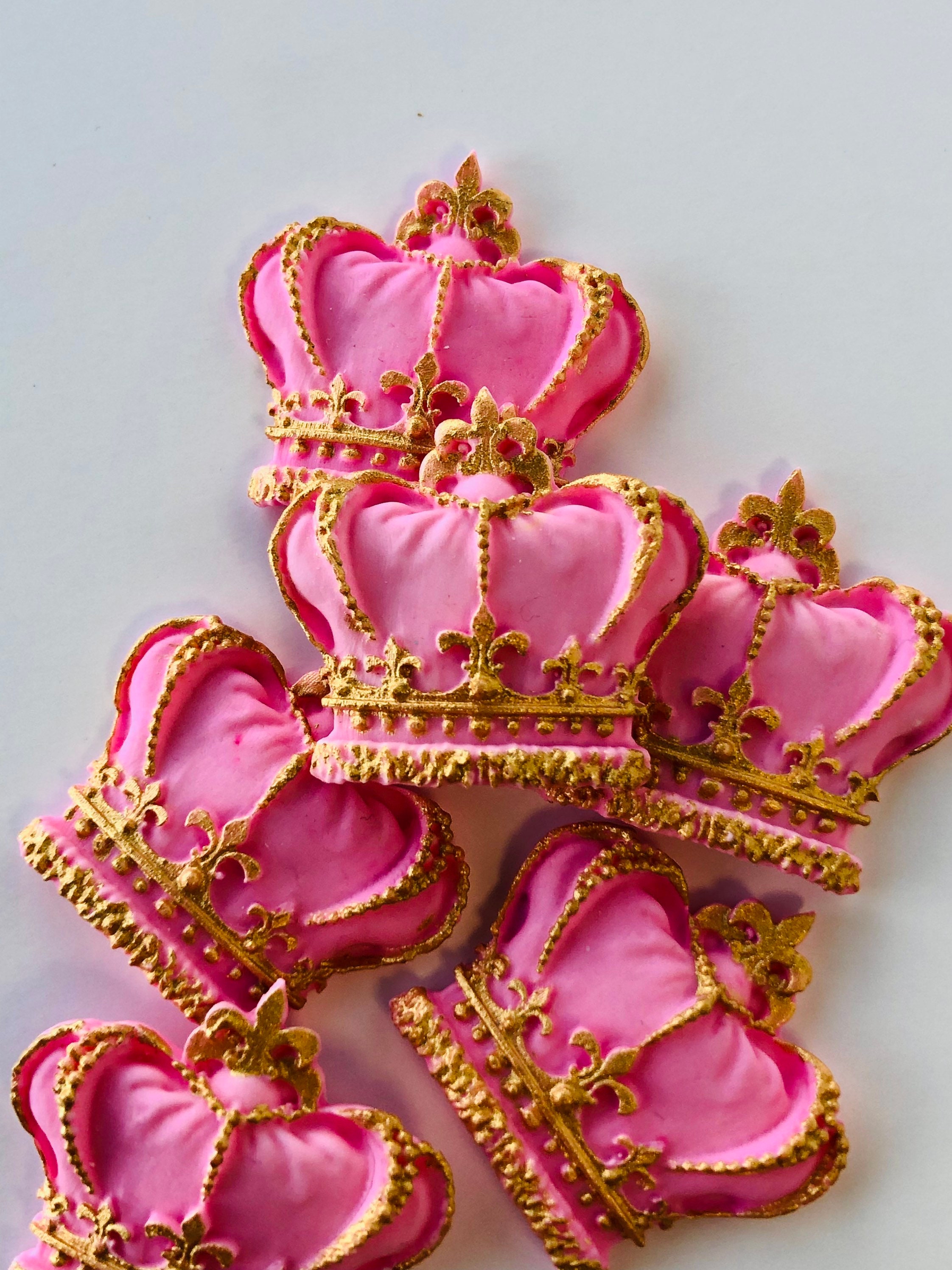 Fondant Crowns With Gold Hand Painted Details - Etsy