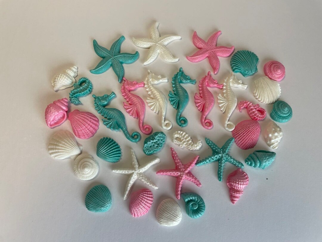Edible Fondant Seashells for Cake or Cupcake Decorations-birthdays ...