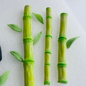 Fondant Panda-bamboo and Leaves -cake Toppers - Baby Shower - Birthday ...