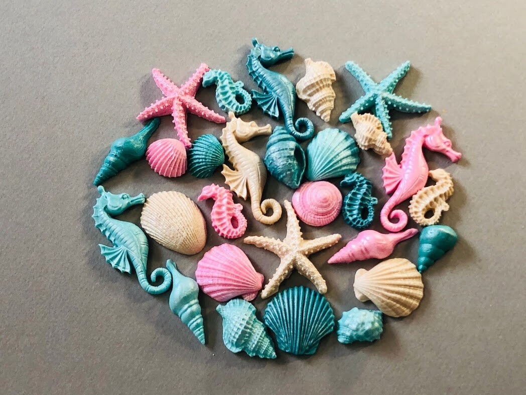 Fondant Seashells Set Perfect for Cake or Cupcake Decorations | Etsy