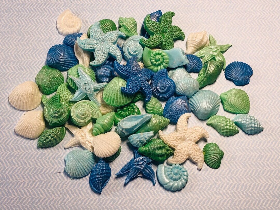Tiny (0.5-1 Inch) Fondant Edible Sea Shells Under the Sea Beach Theme ...