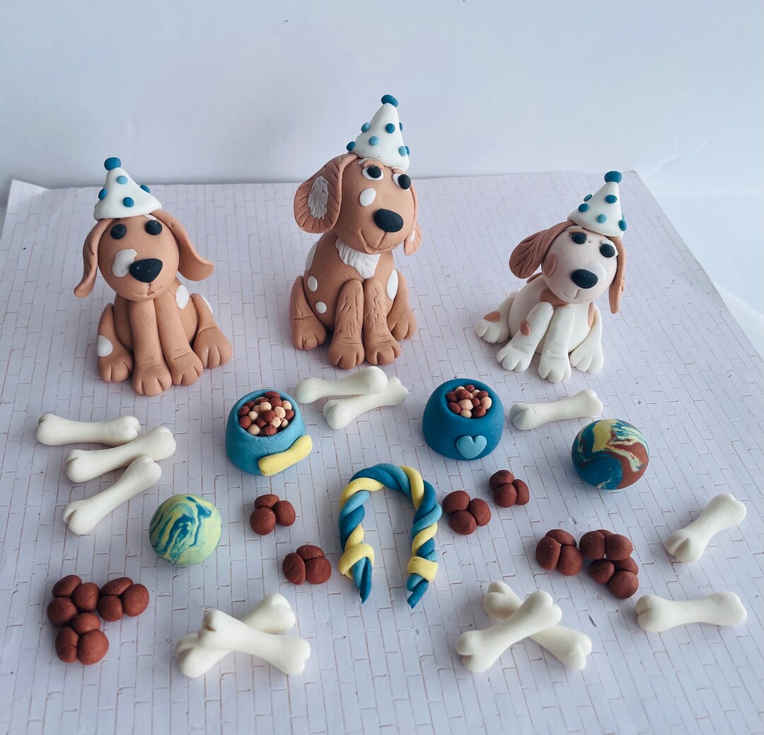 Fondant Dogs Set Sugar Dog fondant Animals Dog Toys Cake Toppers Baby ...