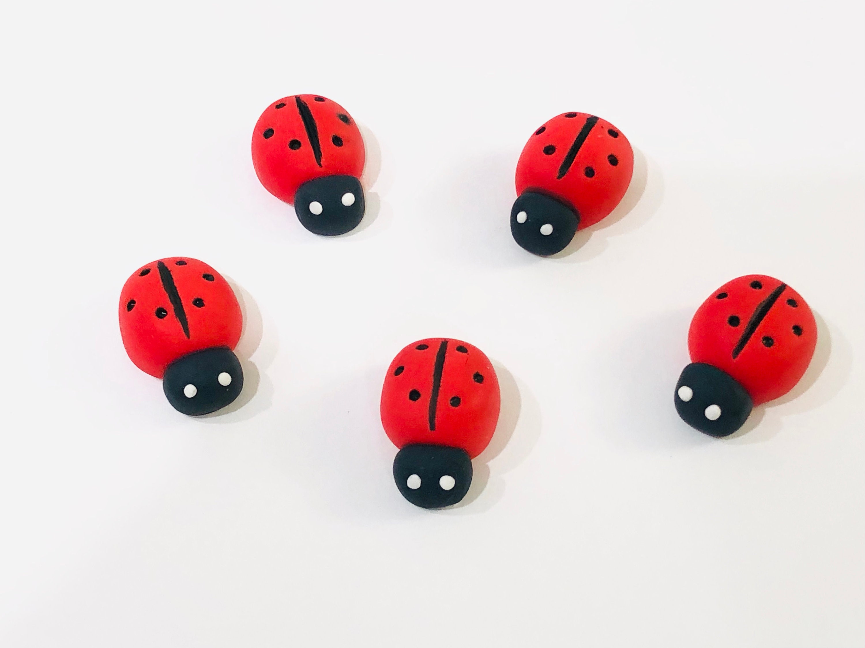 Fondant edible ladybugs mushrooms flowers kit for cake or | Etsy