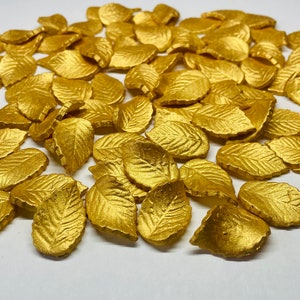 Gold Fondant Leaves in 3 Sizes Topper Decorations-vegan - Etsy