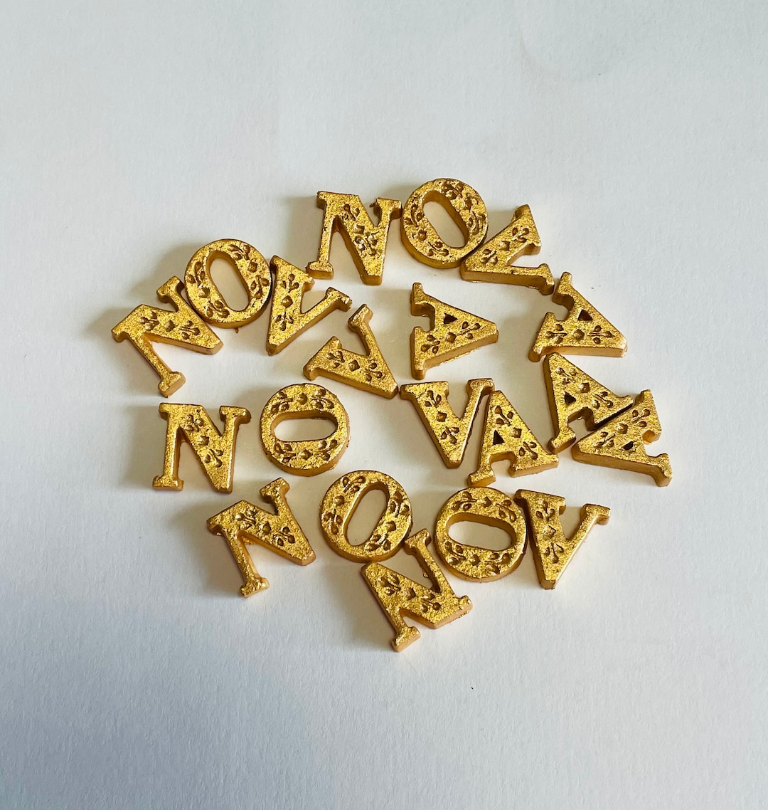 Fondant Handpainted Gold Letters 1/2 Inch Tall - Etsy