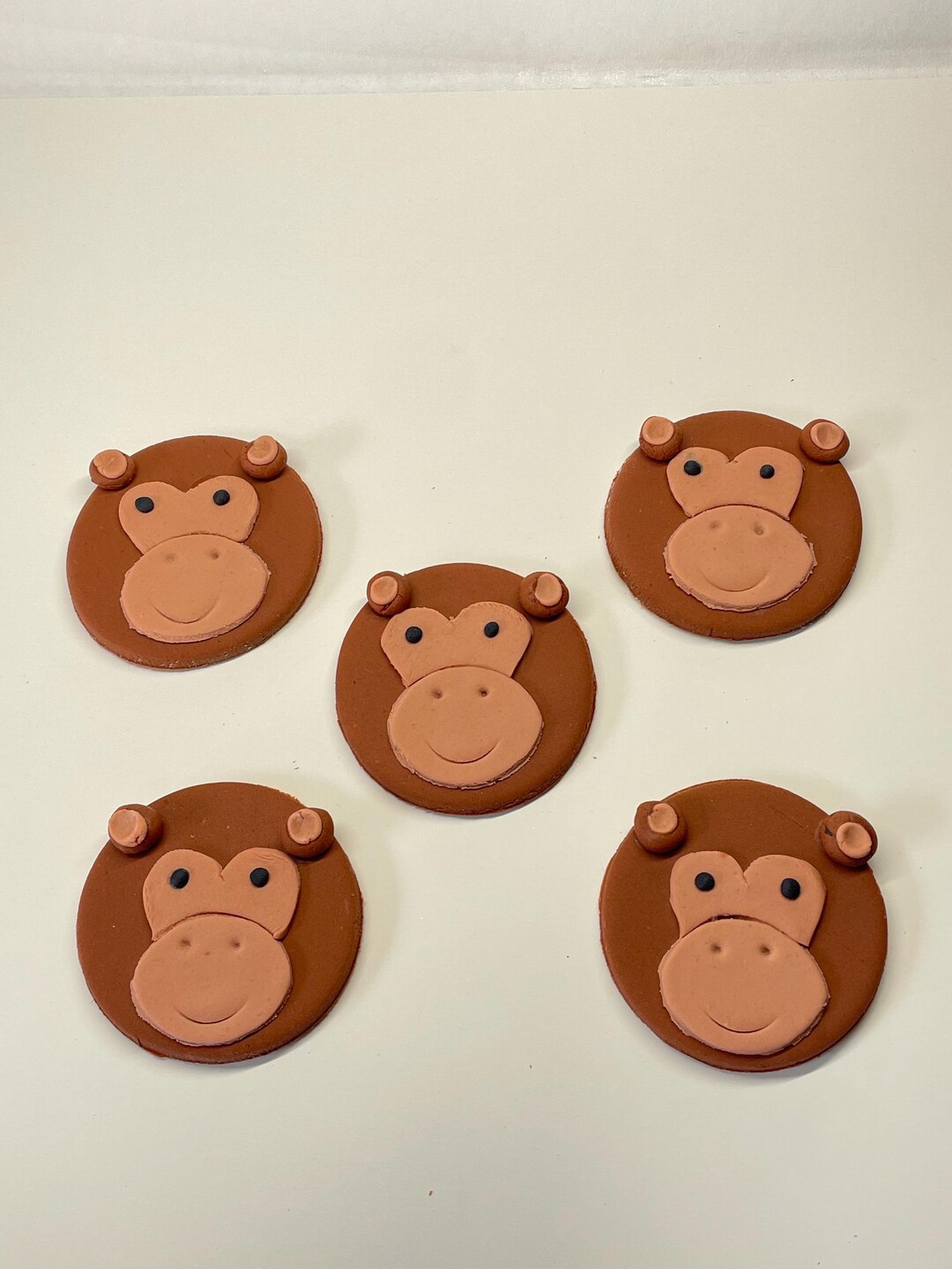 Fondant Edible Monkey Cupcake Toppers - Safari Theme - Jungle - Vegan ...