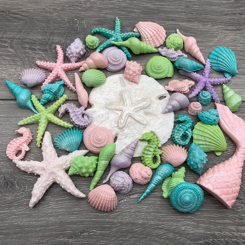 25 or 50 Edible Sugar Seashells Underwater Theme Beach Fondant - Etsy
