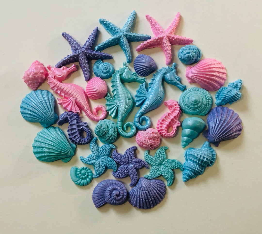 25 or 50 Edible Fondant Seashells for Cake or Cupcake Decorations - Etsy
