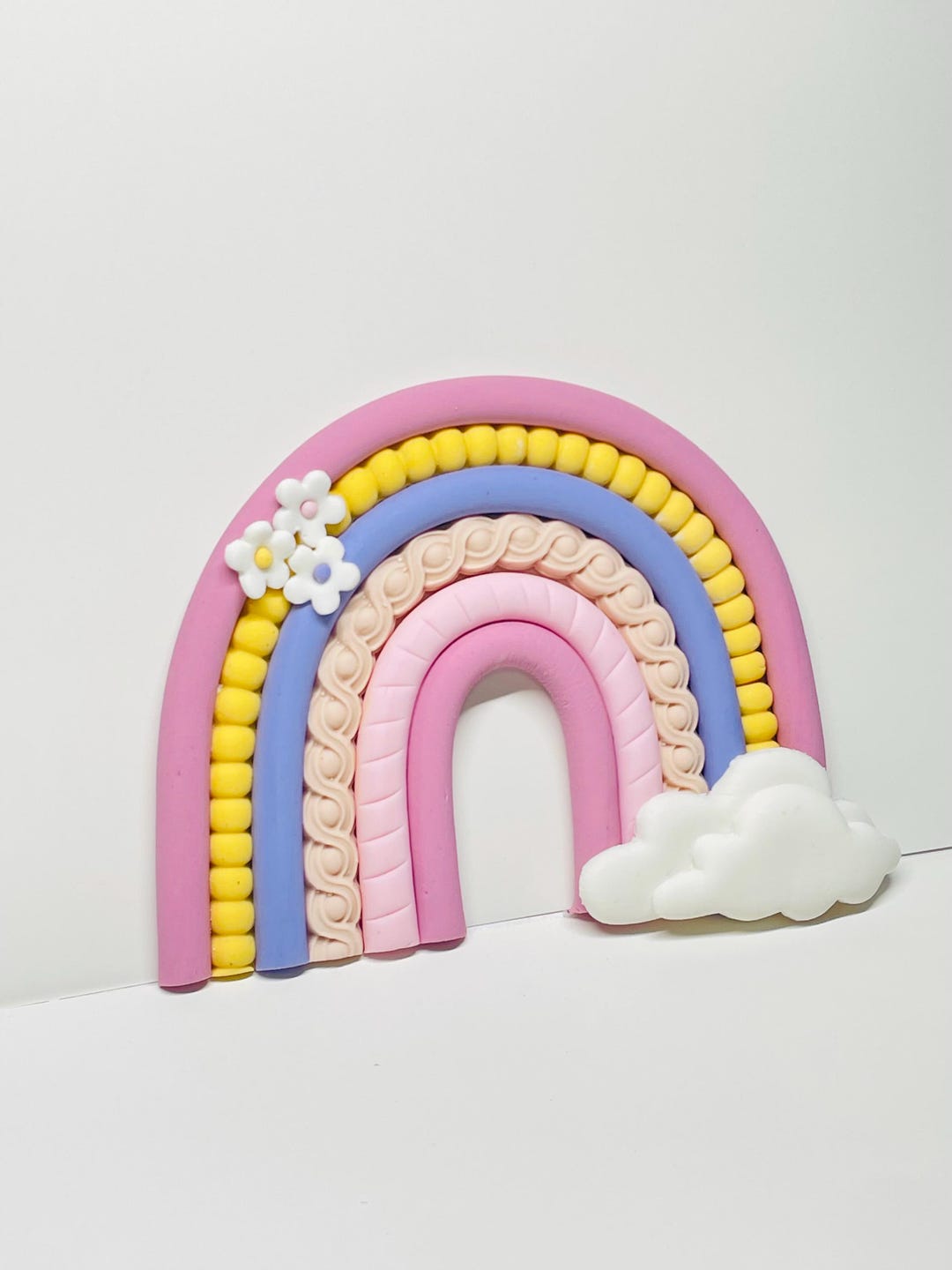 Fondant Rainbow With Clouds Cake Topper Birthday Shower VEGAN, Gluten ...