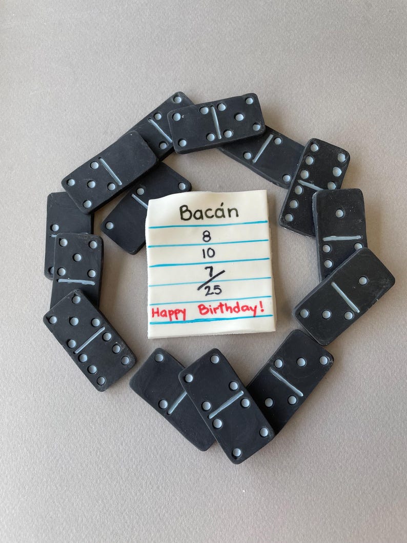 Fondant Domino Set Cake - Cupcake Topper - Etsy