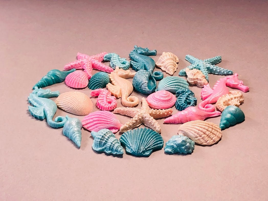 Fondant Seashells Set Perfect for Cake or Cupcake Decorations | Etsy