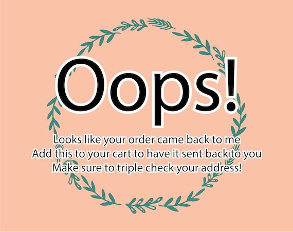 Reshipment on Order | Etsy