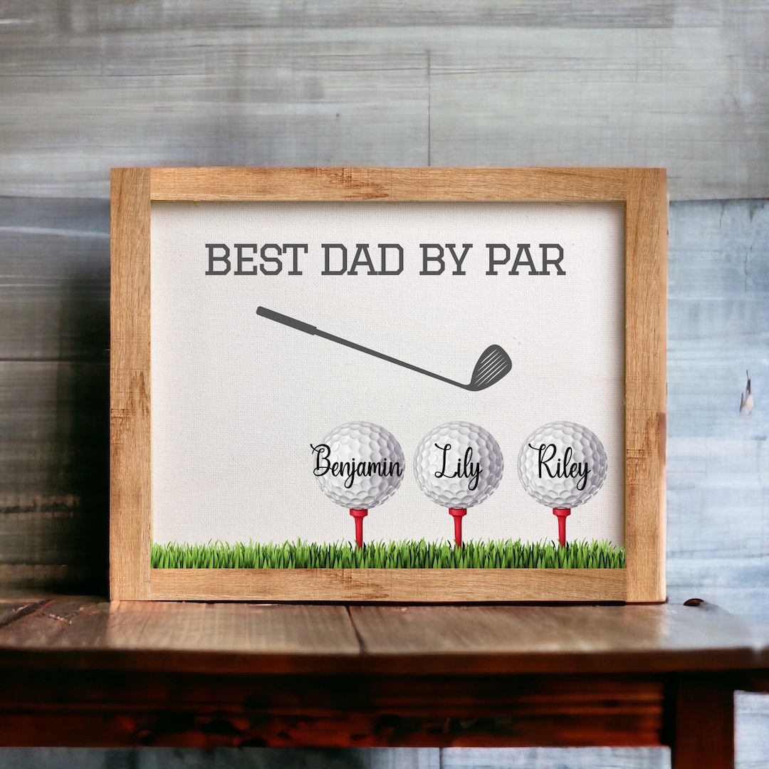 Fathers Day Personalized Best Dad by Par Sign - Dad Golf Gift - Office ...