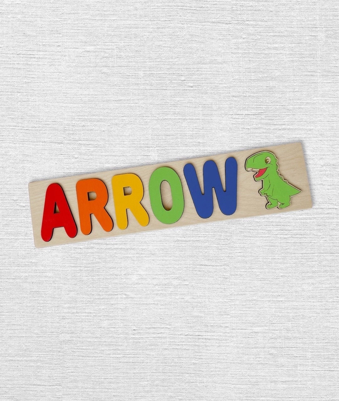 Dinosaur Custom Name Puzzle, Wooden Puzzle, Toddler Trex Dino First ...
