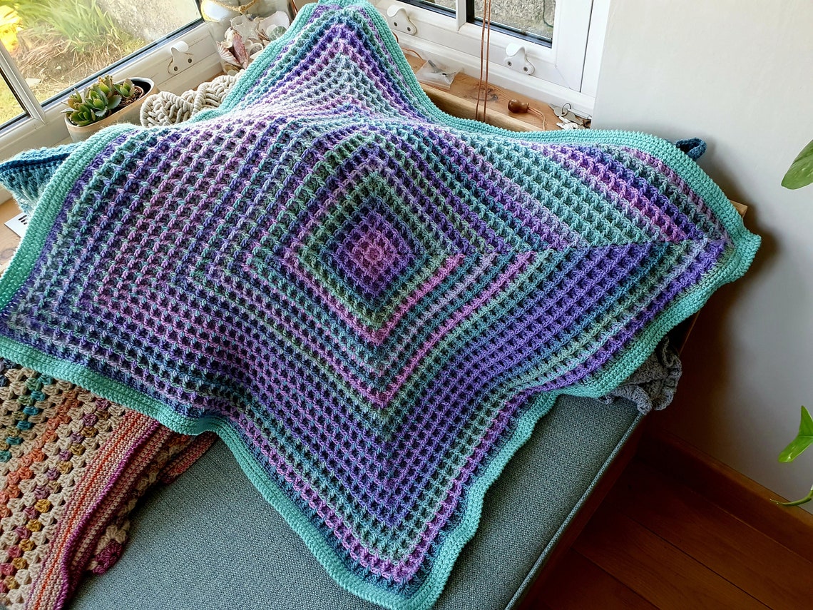 Square Squishy & Soft Crochet Baby or Lap Blanket. - Etsy