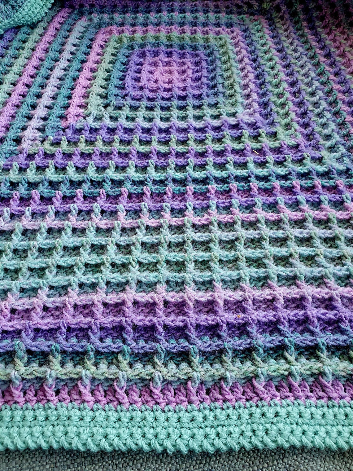 Square Squishy & Soft Crochet Baby or Lap Blanket. - Etsy