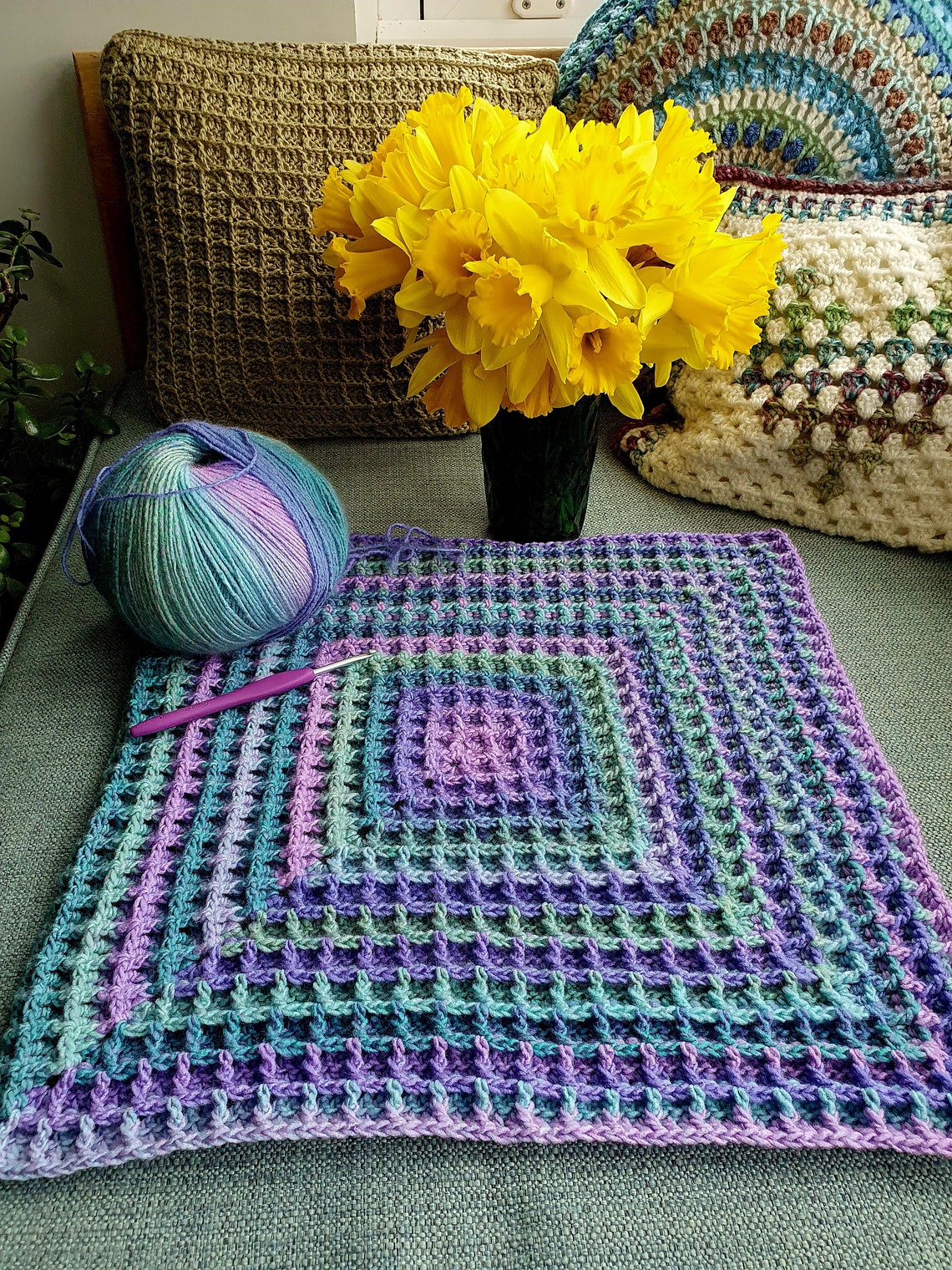 Square Squishy & Soft Crochet Baby or Lap Blanket. - Etsy