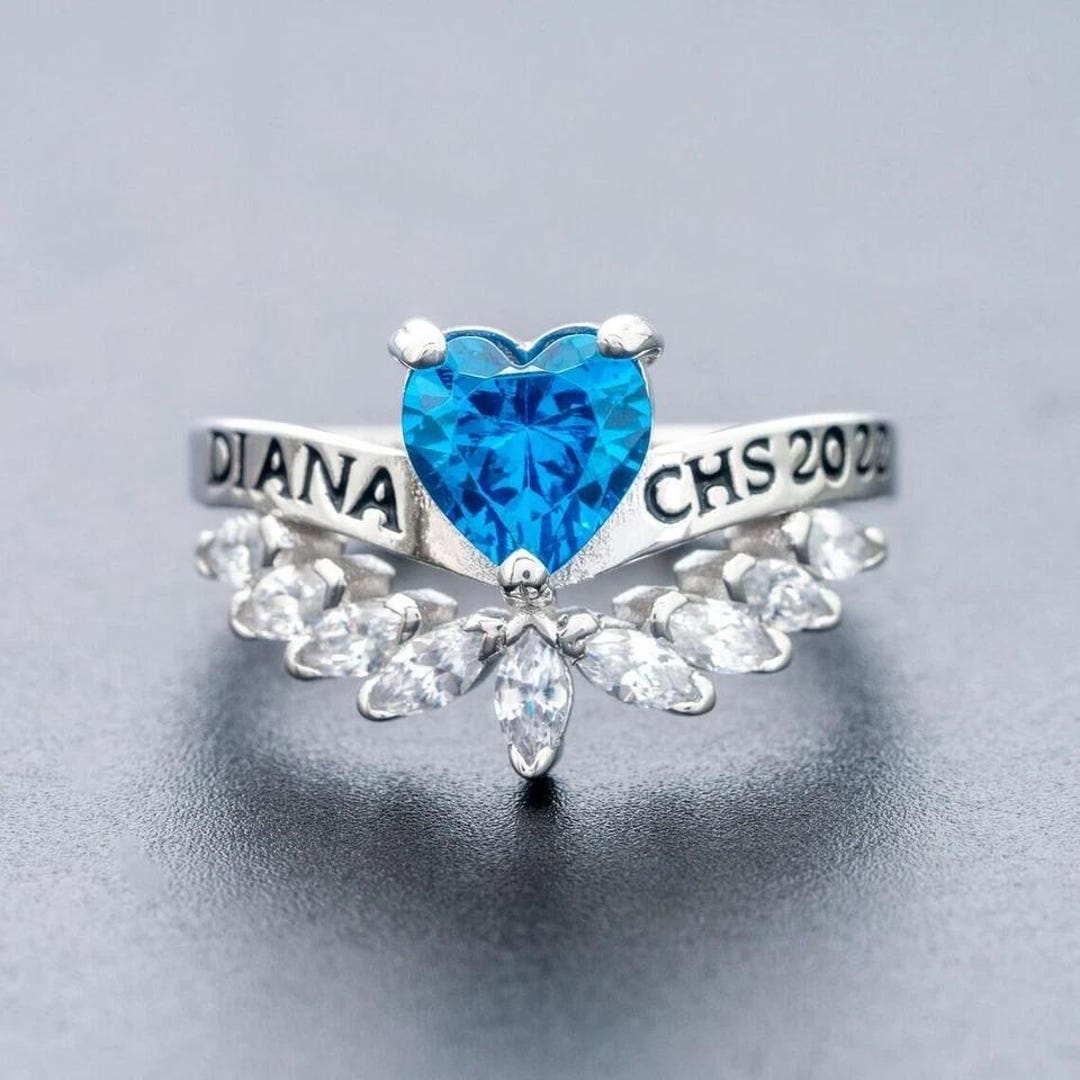 Customize Handmade Women Class Ring for High School & College Graduate ...