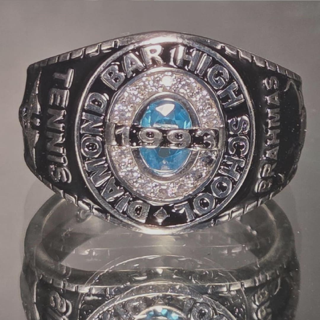 Custom High School College Class Ring for Men Sterling Silver School ...