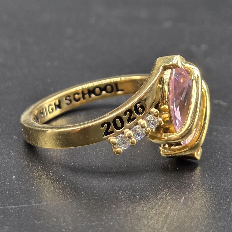 Customized Birthstone High School Class Ring for Her, Handmade ...