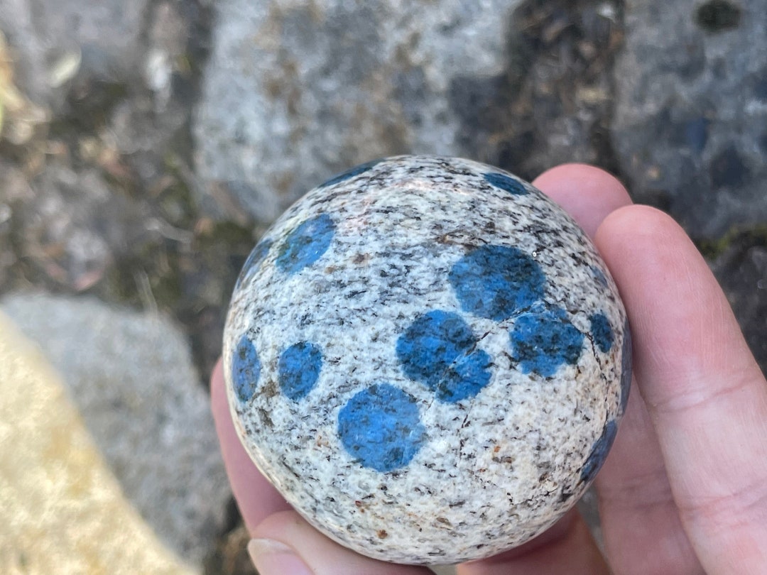 AA Grade K2 Granite Orb, K2 Mountain Stone Sphere, Raindrop Azurite Orb ...