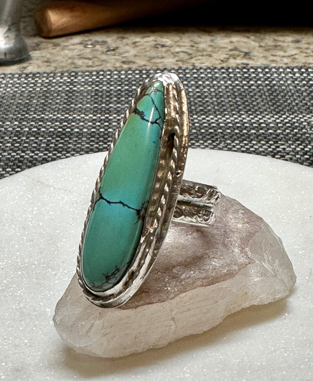 Long Turquoise Ring - Etsy