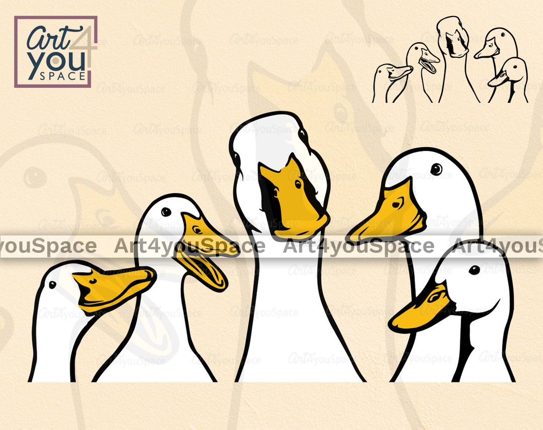 Ducks Svg Files for Cricut, Funny Duck Peeking Head Clipart Download ...