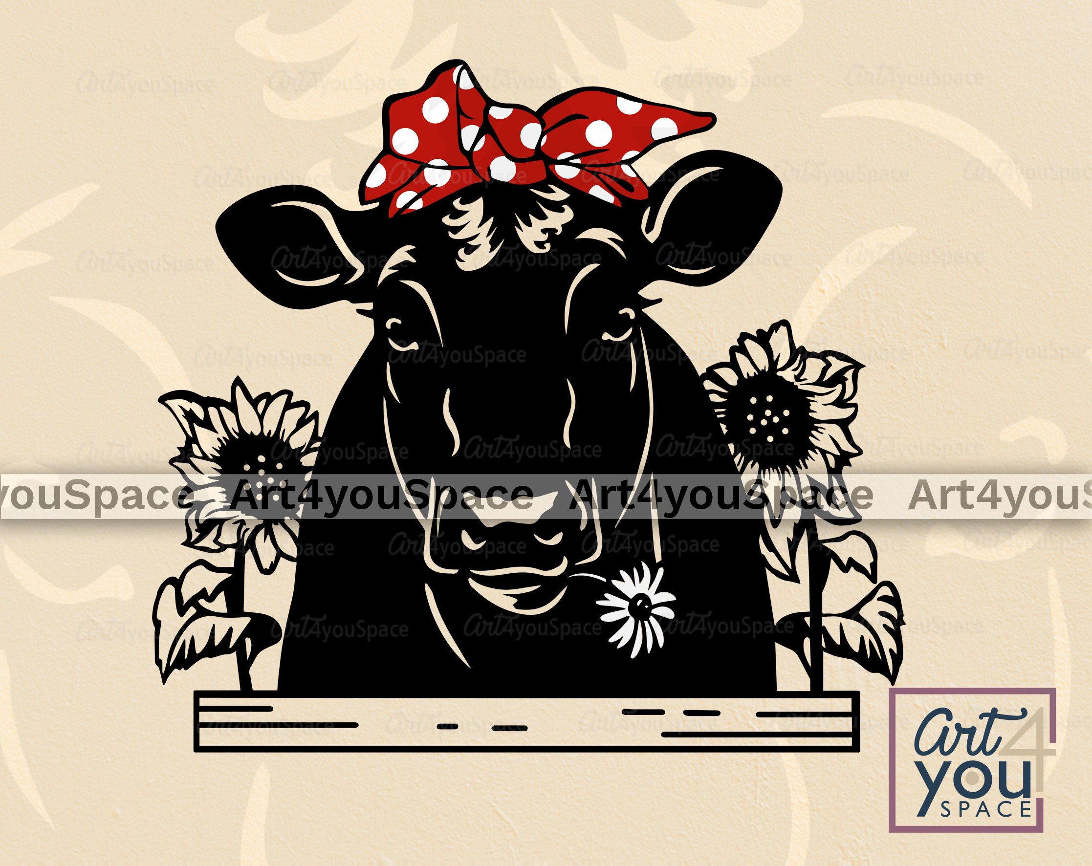Heifer Svg Angus Cow Png Bandana Svg Files for Cricut Farm | Etsy