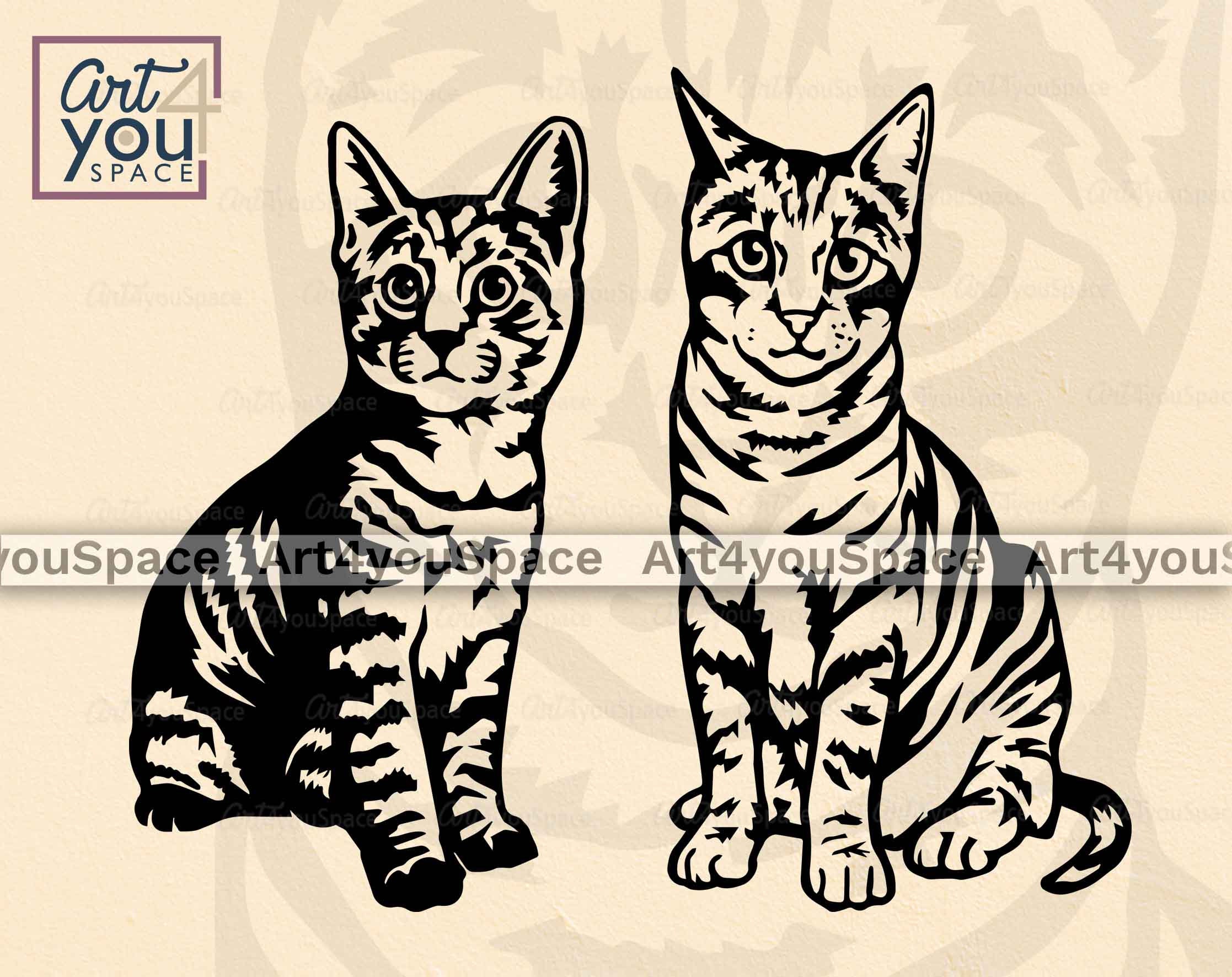 Tabby Cat SVG Files for Cricut Kitten Clipart Shirt Design - Etsy Australia