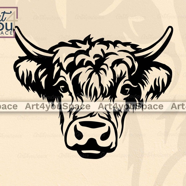 Cow With Horns Svg - Etsy
