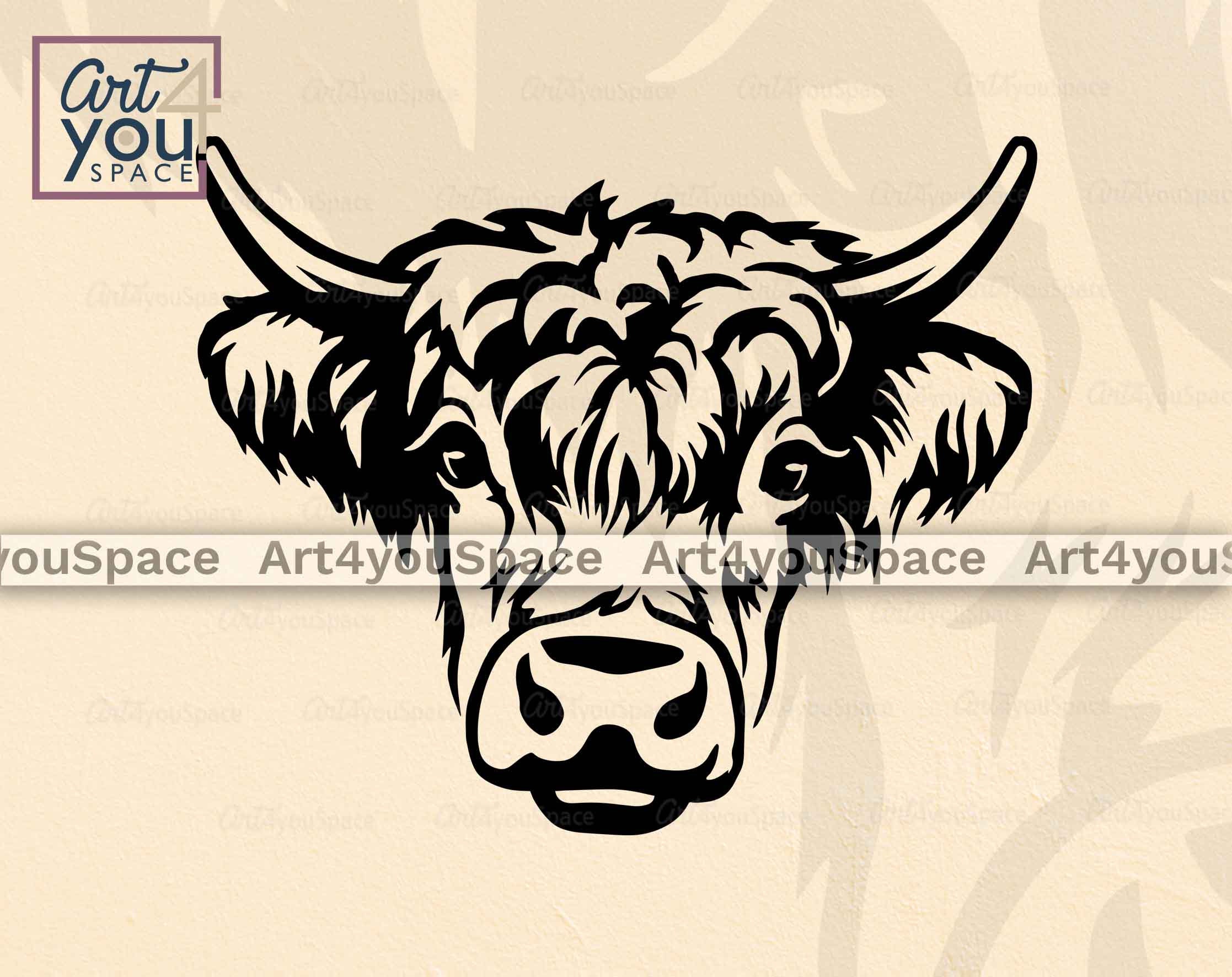 Highland Cow SVG File Cricut Heifer Clipart Farm Animal - Etsy