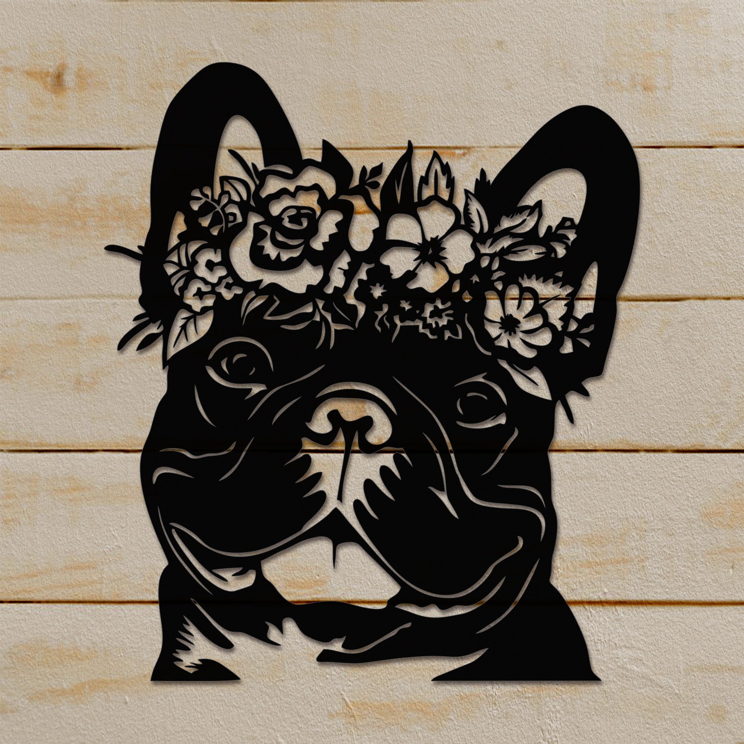 French Bulldog SVG Frenchie With Flowers Clipart Dog Svg - Etsy