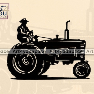 Tractor Svg, Farmer Clipart, Svg Files for Cricut, Silhouette, Cnc ...