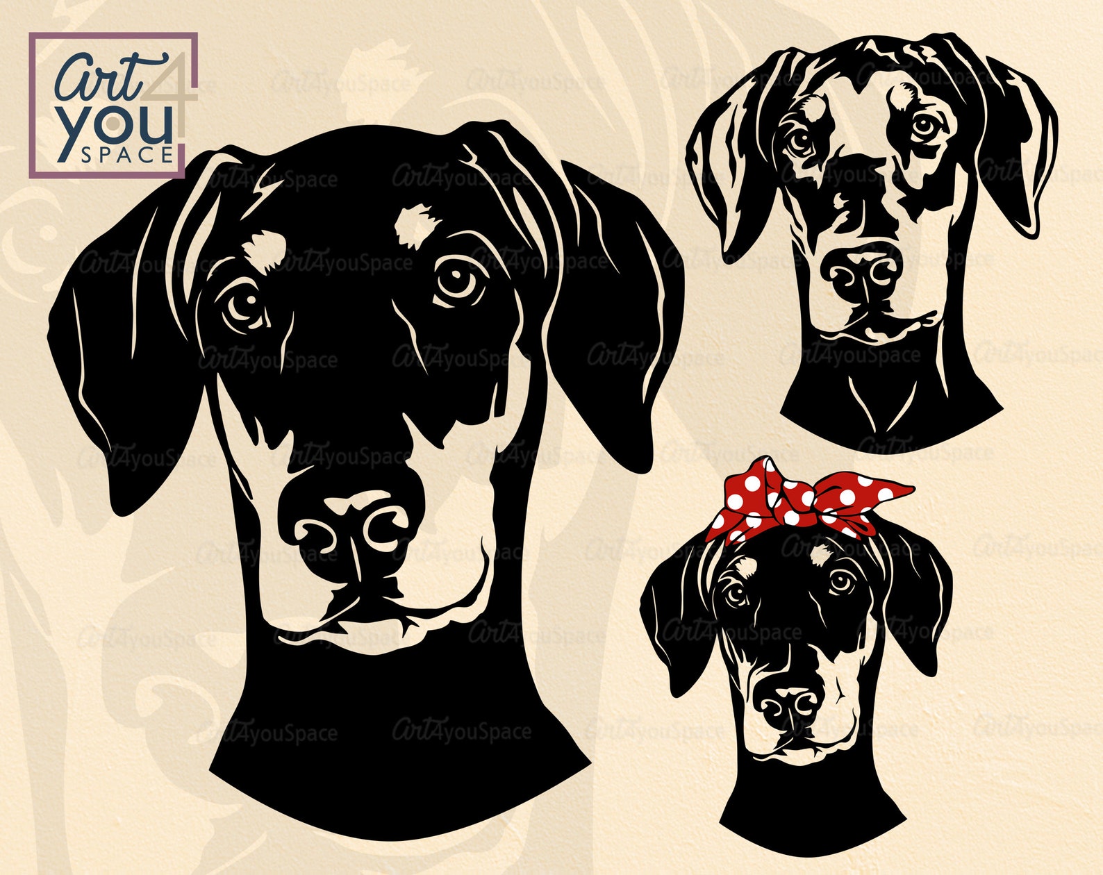 Doberman Svg, Dog SVG Files for Cricut, Natural Doberman Pinscher ...